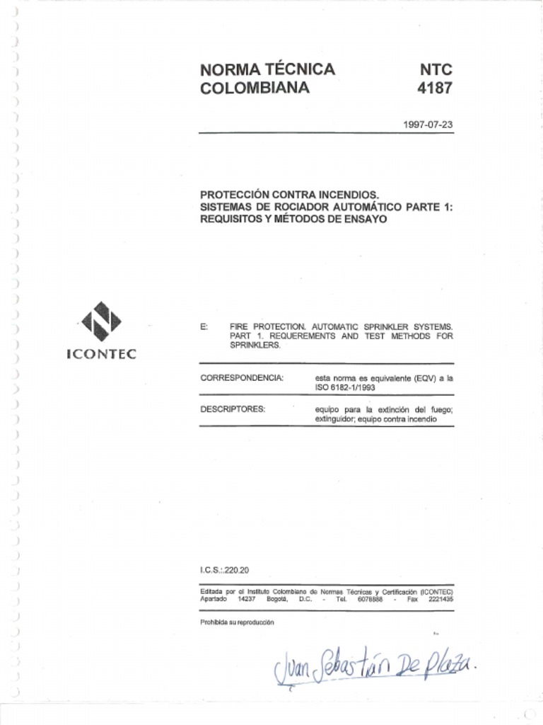 Norma Técnica Colombiana - NTC 1669 - 4187 - 2505 PDF | PDF