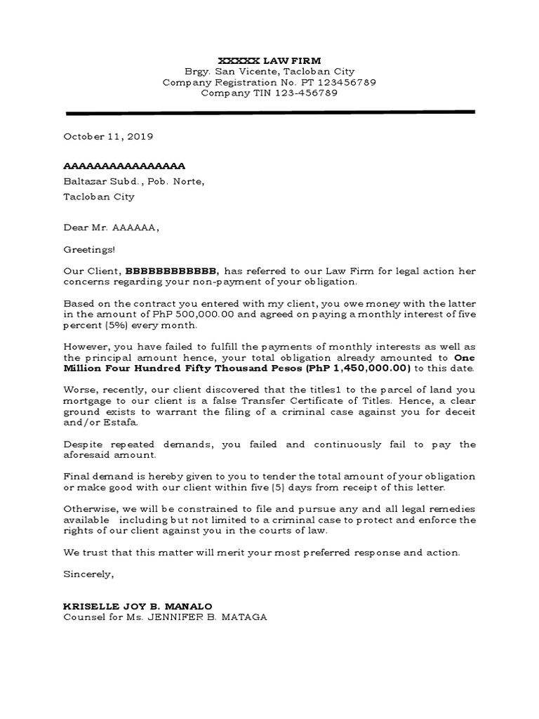 Demand Letter | PDF | Social Science