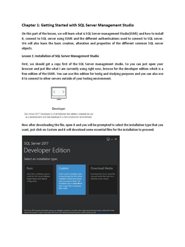 Getting Started With SQL Server Management Studio | PDF | Relational Database | Microsoft Sql Server