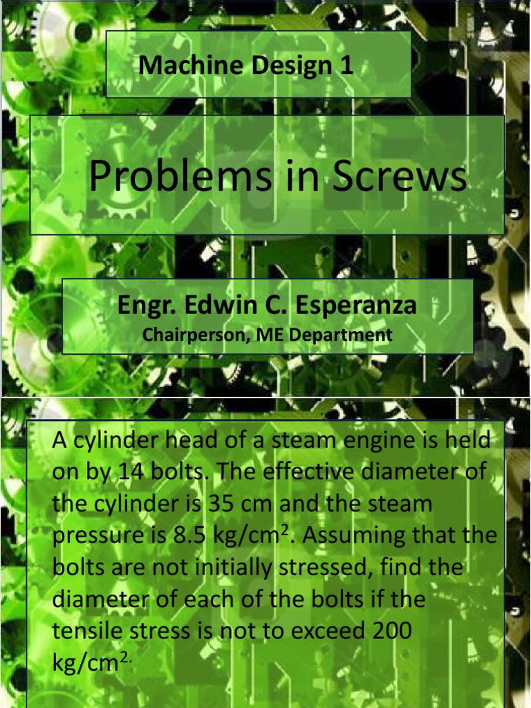 Machine Design Problems on Screws | PDF
