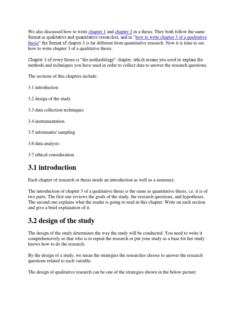 How To Write Chapter 3 Qualitative | PDF | Qualitative Research ...