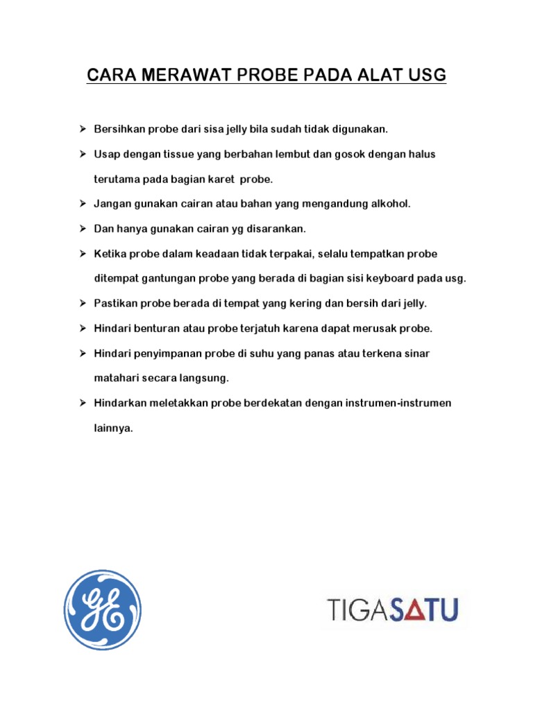 Cara Merawat Probe Pada Alat Usg | PDF