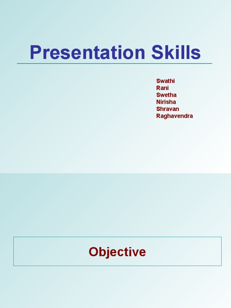 Presentation Skills: Swathi Rani Swetha Nirisha Shravan Raghavendra | PDF | Clothing | Softlines ...