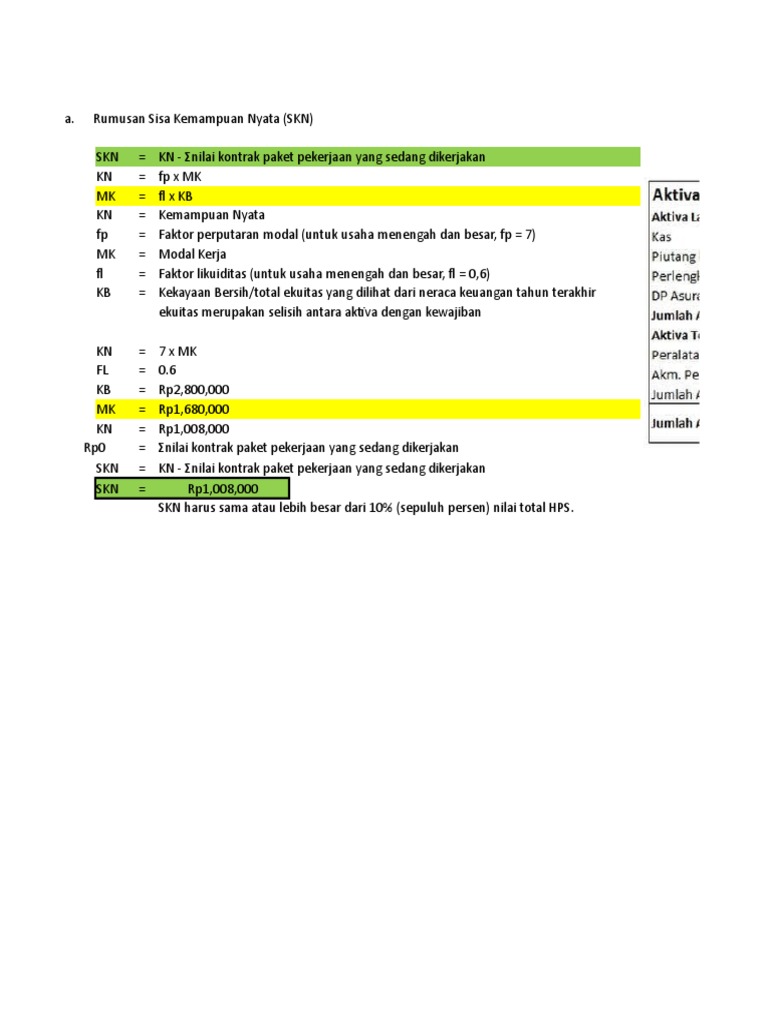 Contoh Perhitungan SKN | PDF