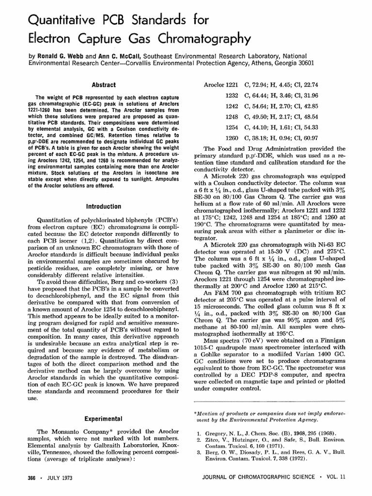 Journal of Chromatographic PDF | PDF | Gas Chromatography ...