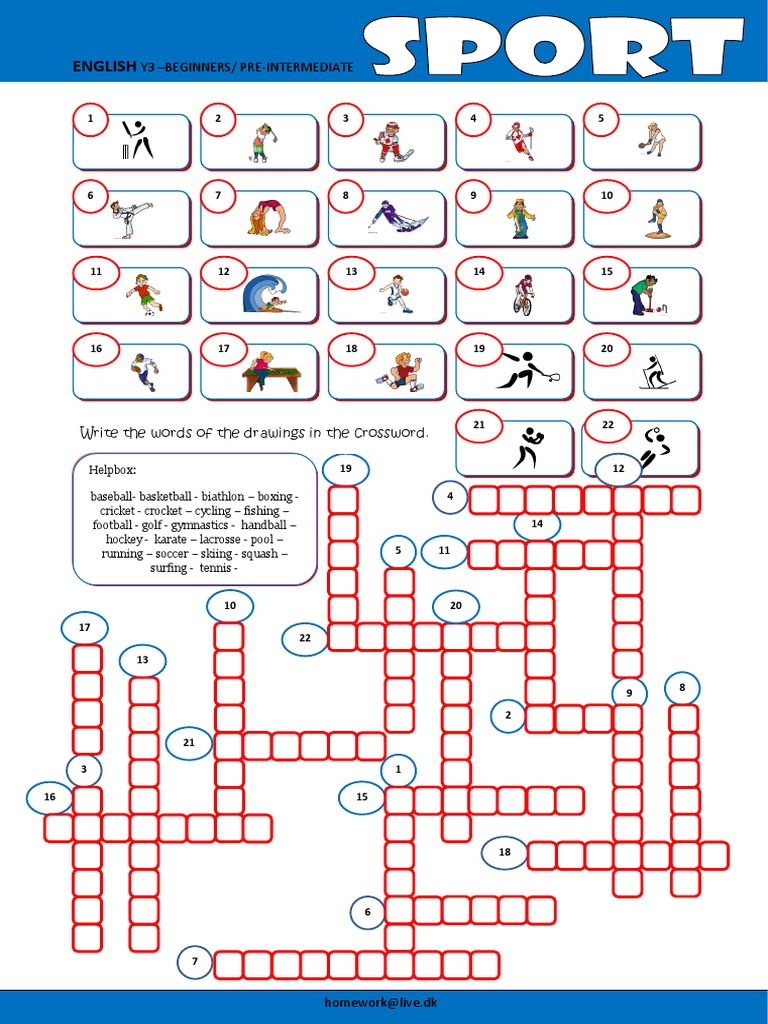 Sports Crossword Puzzle for Beginners | PDF