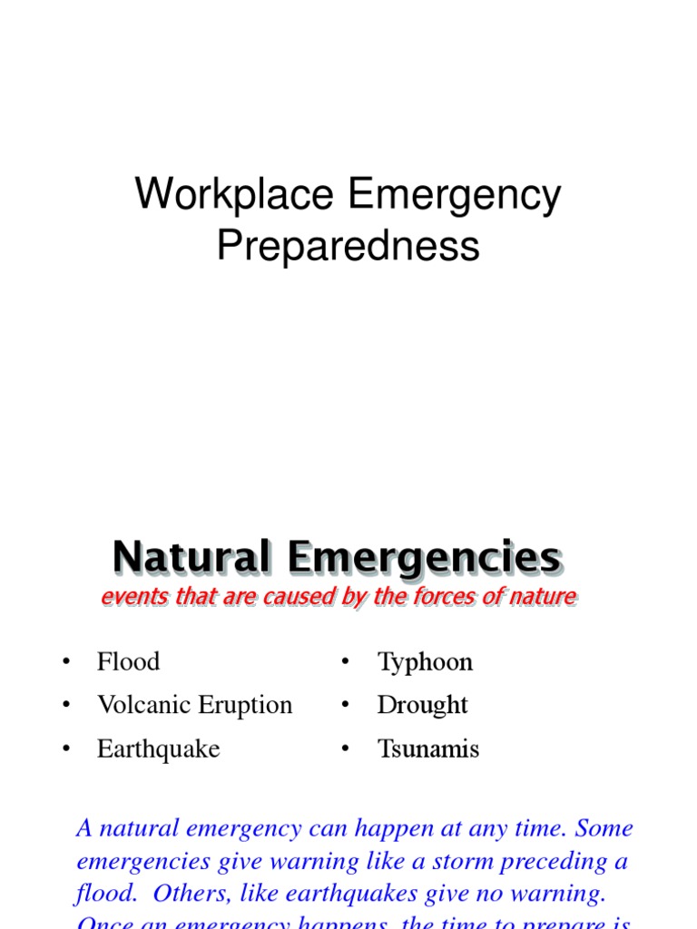 Workplace Emergency Preparedness | PDF | Emergency Management | Emergency