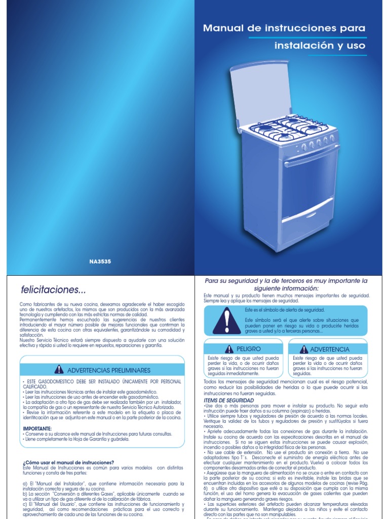 NA3535 MANUAL GENERICO COCINAS - Compressed - 33 PDF | PDF | Estufa de cocina | Equipo