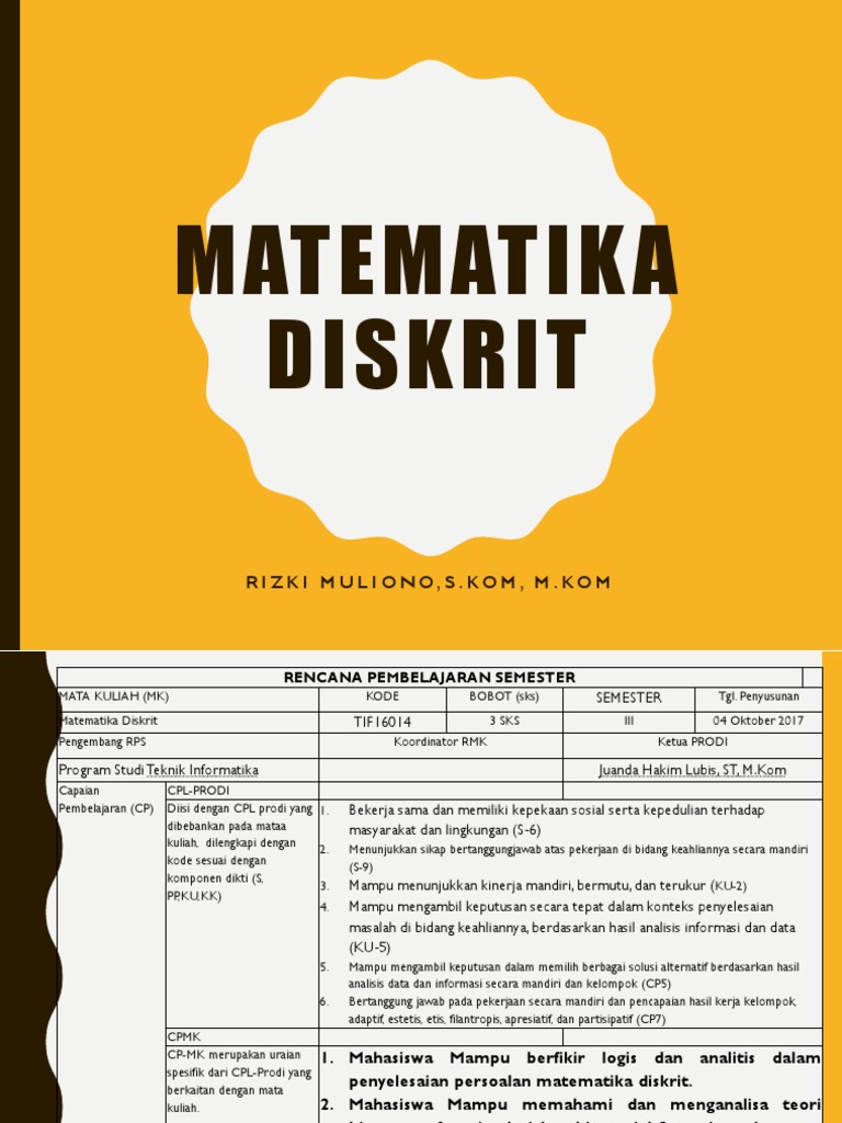 Matematika Diskrit: RPS & Evaluasi | PDF | Komputer
