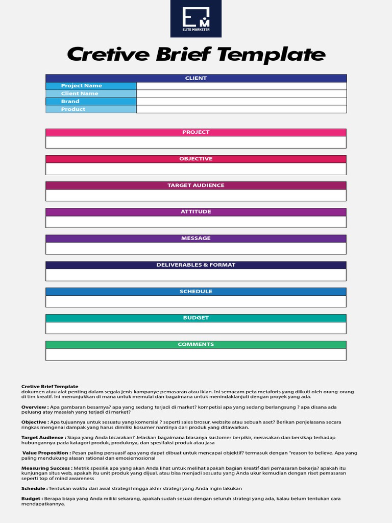 Creative Brief Template | PDF | Bisnis | Seni