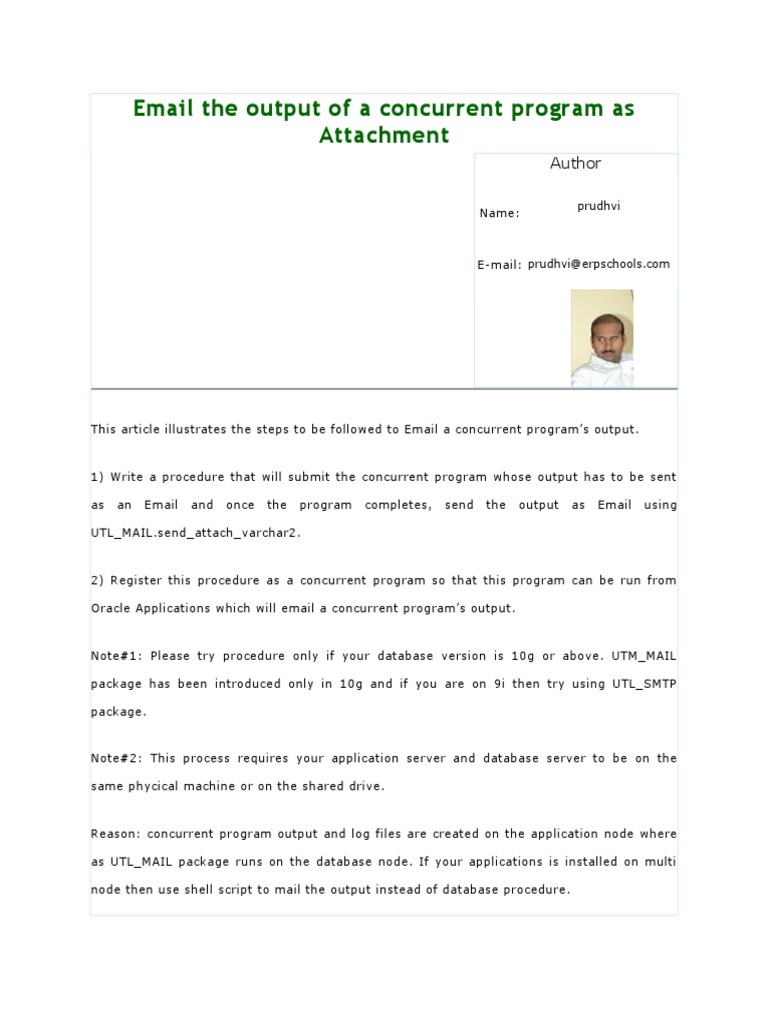 Email The Output Of A Concurrent Program As Attachment Pdf Parameter Computer Programming 1853