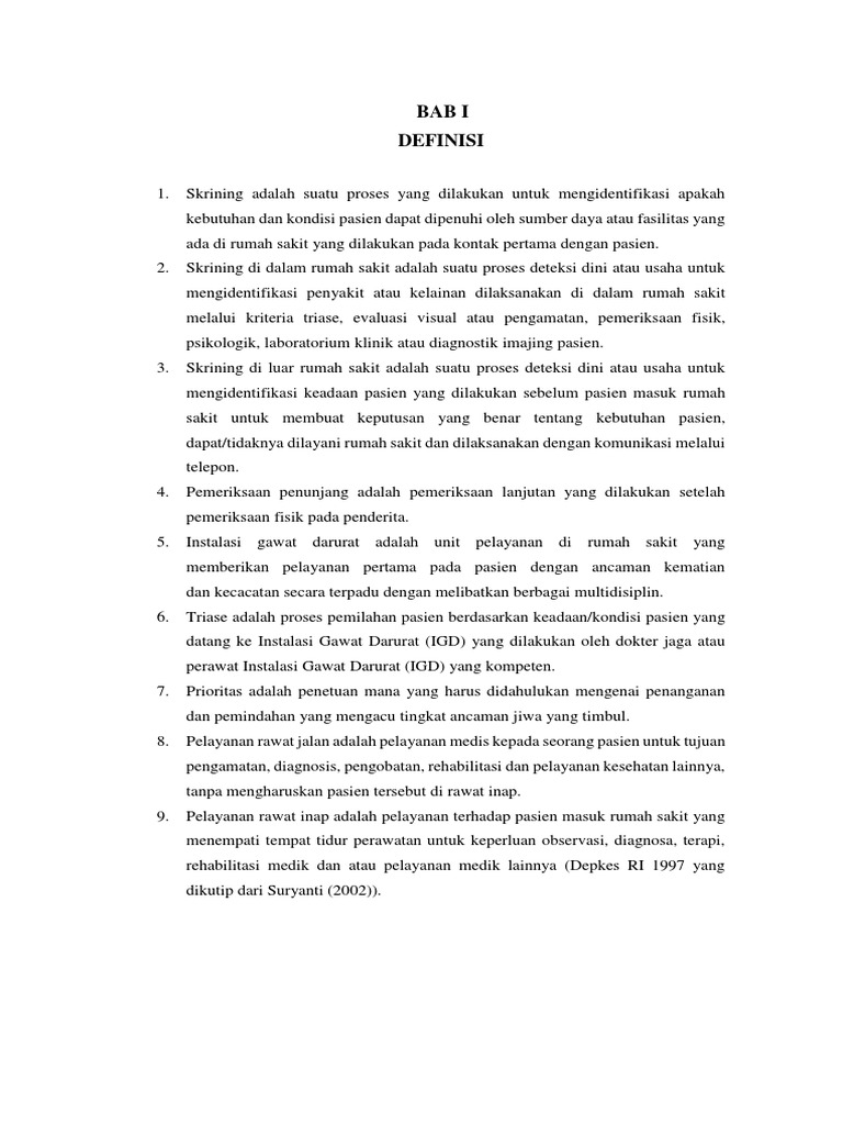 Proses Triase dan Skrining di IGD | PDF