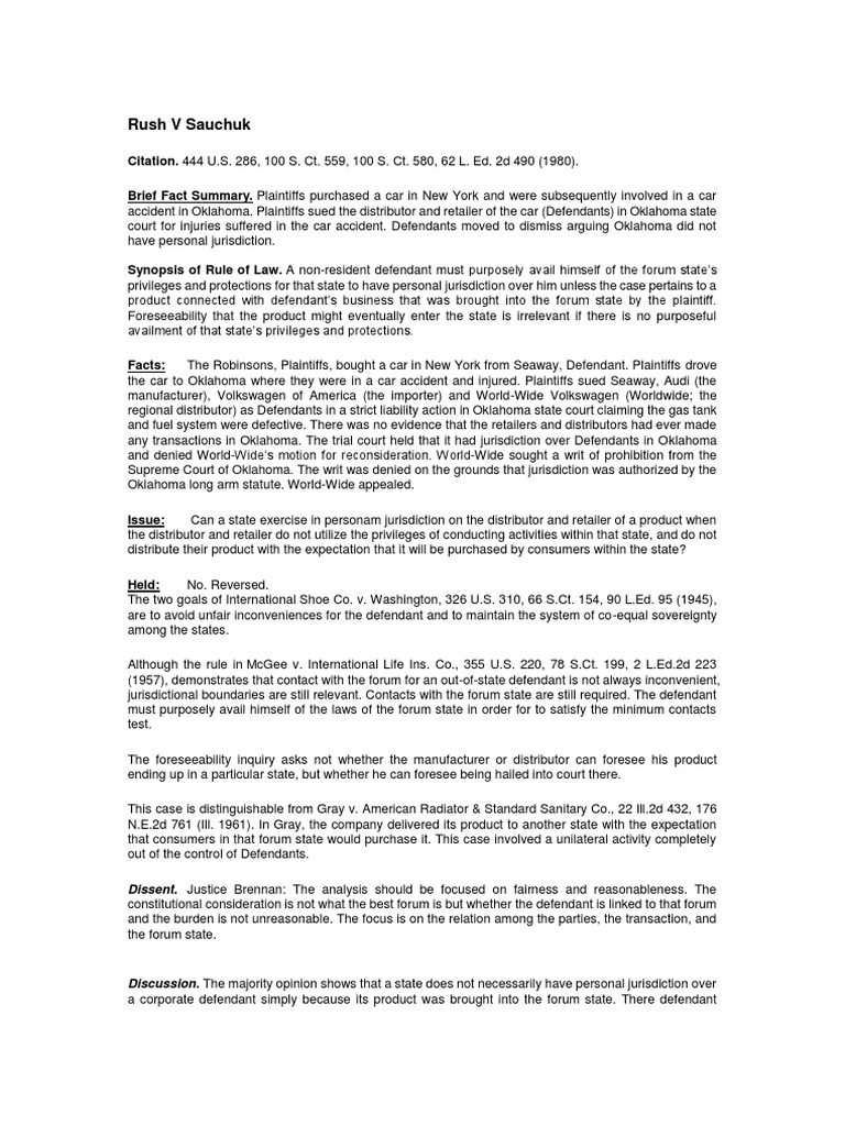 Rush V Sauchuk | PDF | United States Law | United States Case Law