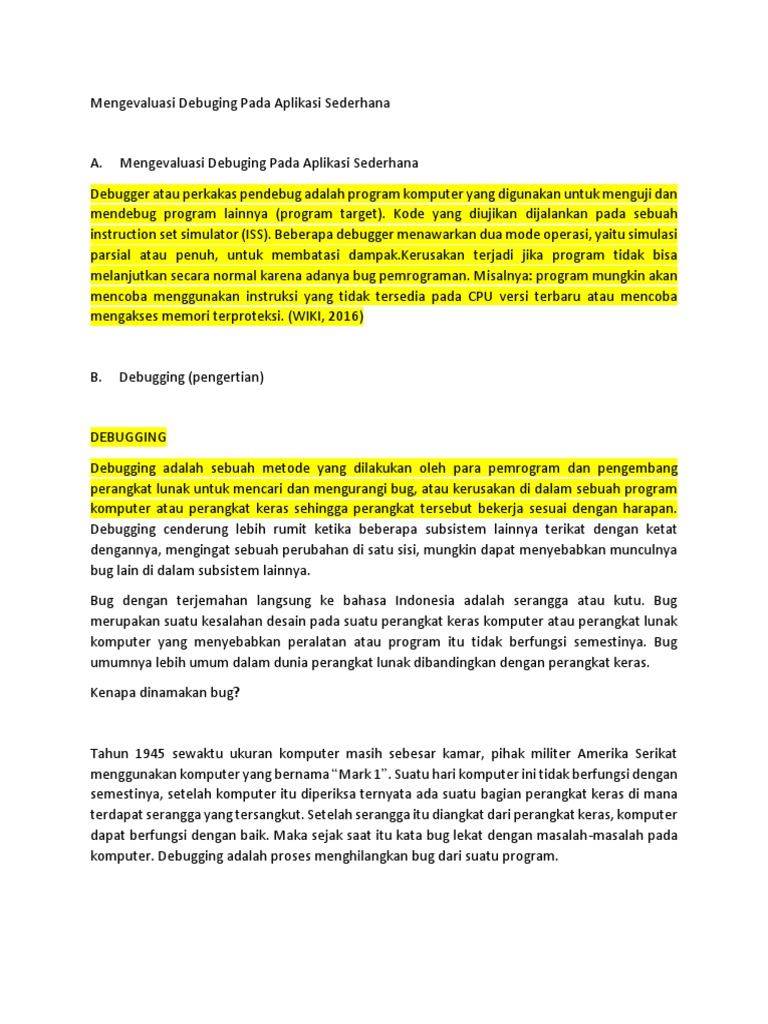 Proses dan Pendekatan Debugging | PDF | Karier & Perkembangan | Komputer