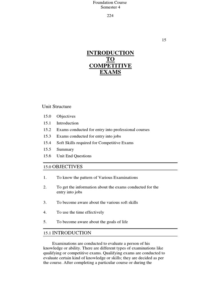 FC Sem 4 INTRODUCTION TO COMPETITIVE EXAMS | Download Free PDF ...