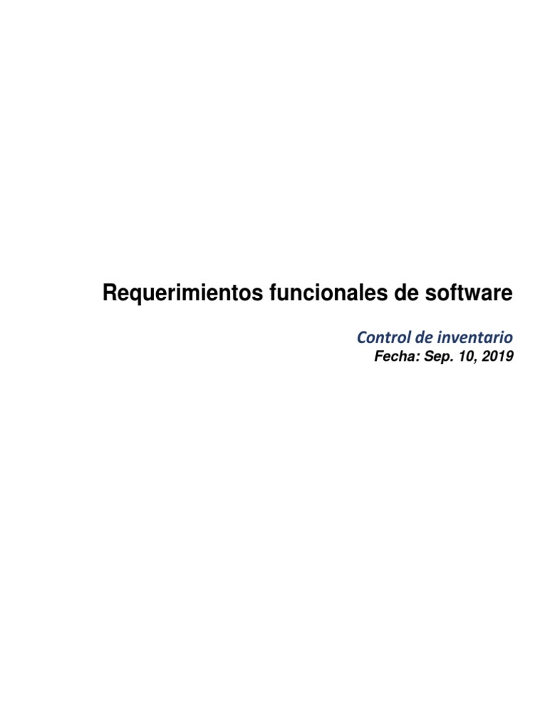 Requerimientos Funcionales de Software Ver 1.0.0 | PDF | Usuario ...
