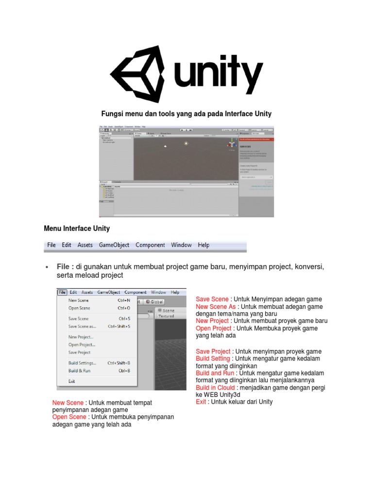 Fungsi Menu Dan Tools Yang Ada Pada Interface Unity | PDF