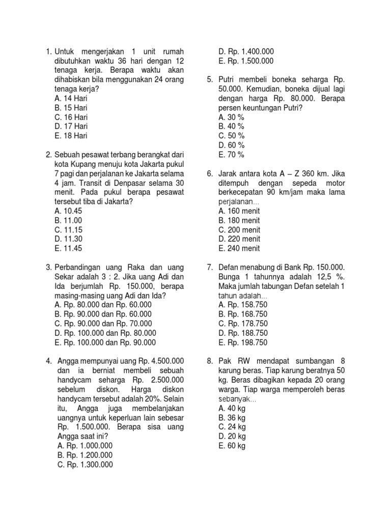 Aritmatika Deret Angka | PDF