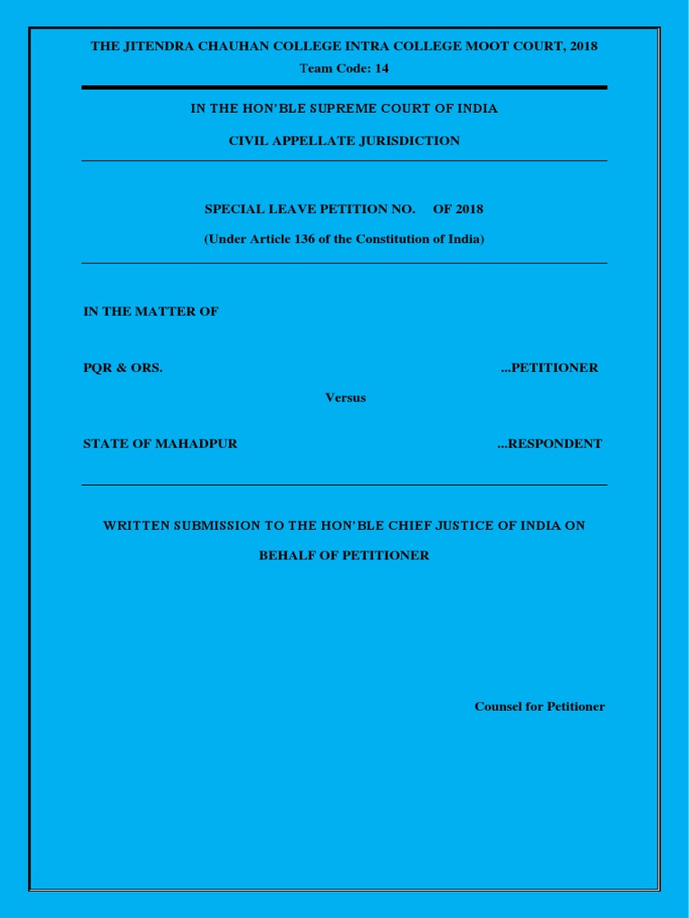 Petitioner Cover Page For Print | PDF
