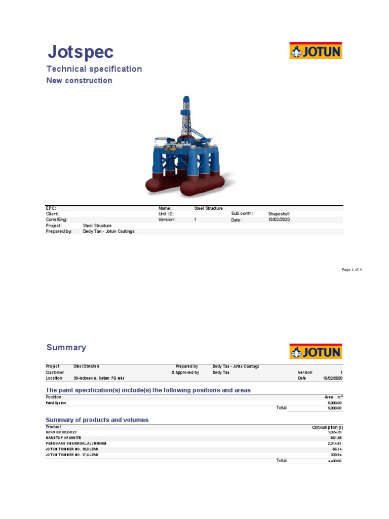 Steel Structure Paint Specification | PDF | Paint | Materials