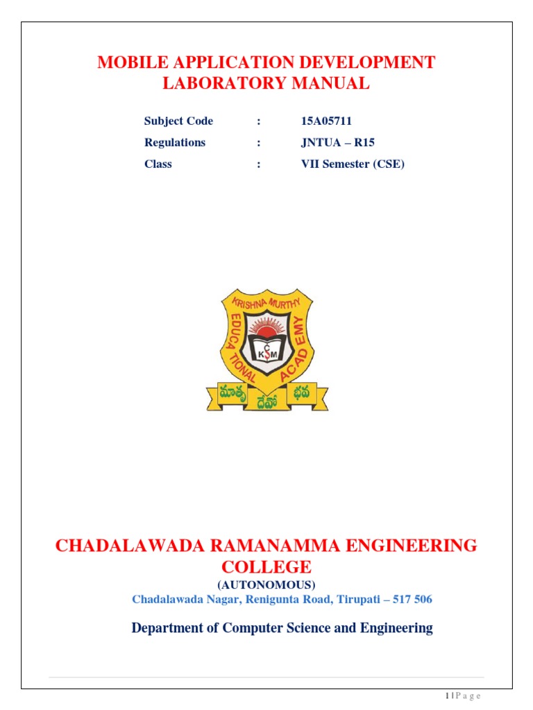 MAD Final Lab Manual PDF | PDF | Eclipse (Software) | Android ...