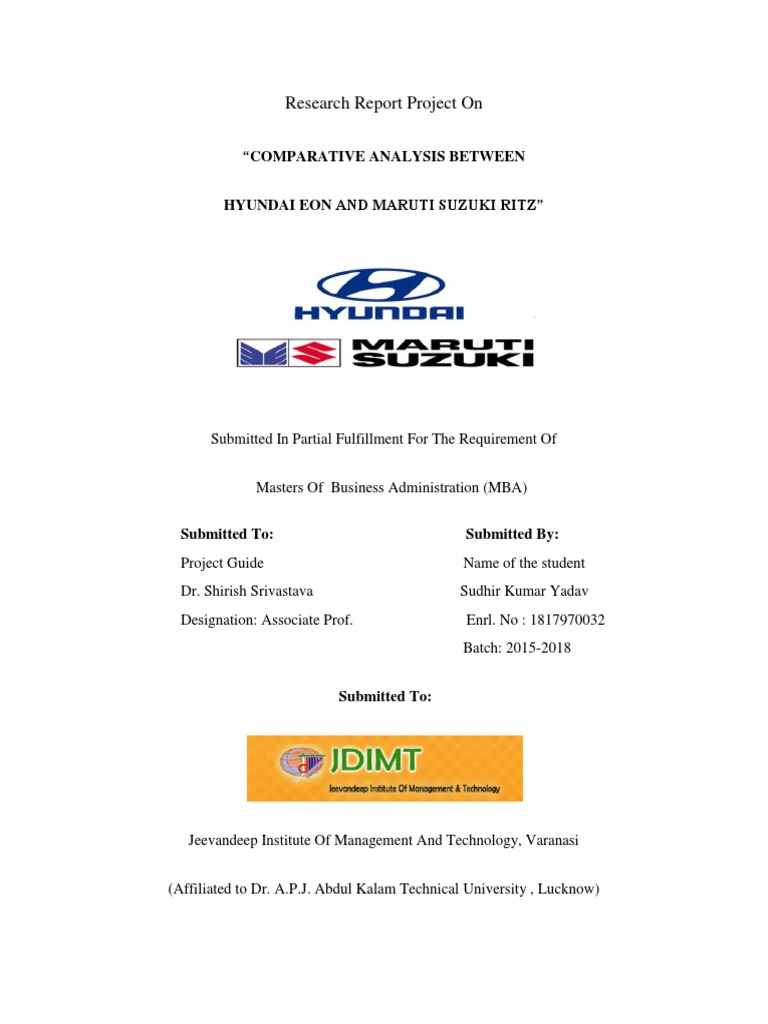 Sudhir MBA Research Report Final DFT | PDF | Qualitative Research ...