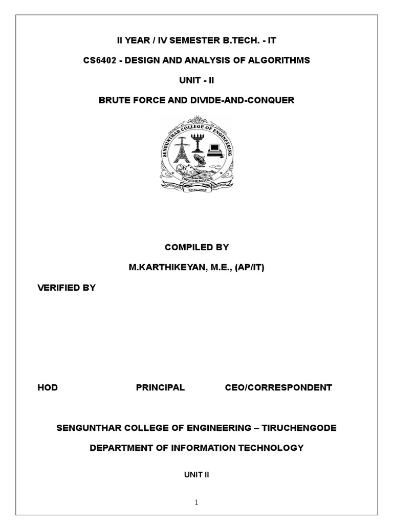 Daa Unit 2 - Completed ND2019 | PDF | Theoretical Computer Science | Computer Programming