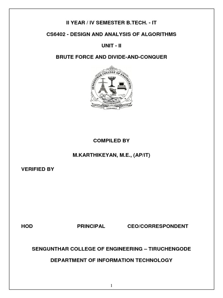 Daa Unit 2 - Completed ND2019 PDF | PDF | Theoretical Computer Science | Computer Programming