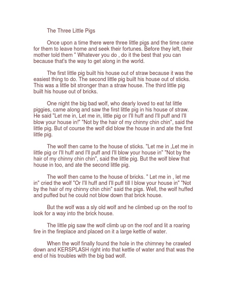 Lessons from Three Little Pigs | PDF