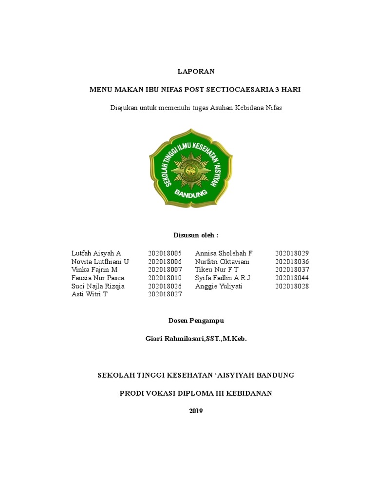 LAPORAN MENU MAKAN Fix | PDF