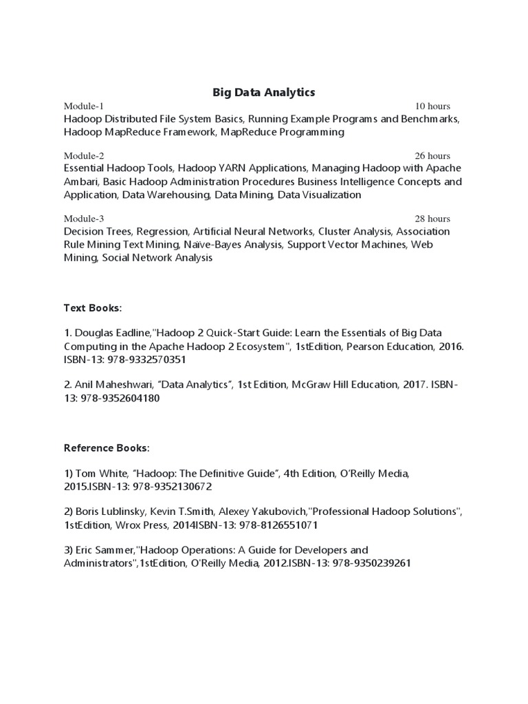 Big Data Analytics | PDF