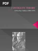 Contiguity Theory | PDF | Classical Conditioning | Behaviorism