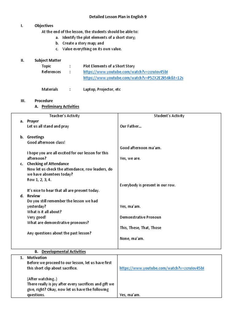 Detailed Lesson Plan in English 9 | PDF | O. Henry | Lesson Plan