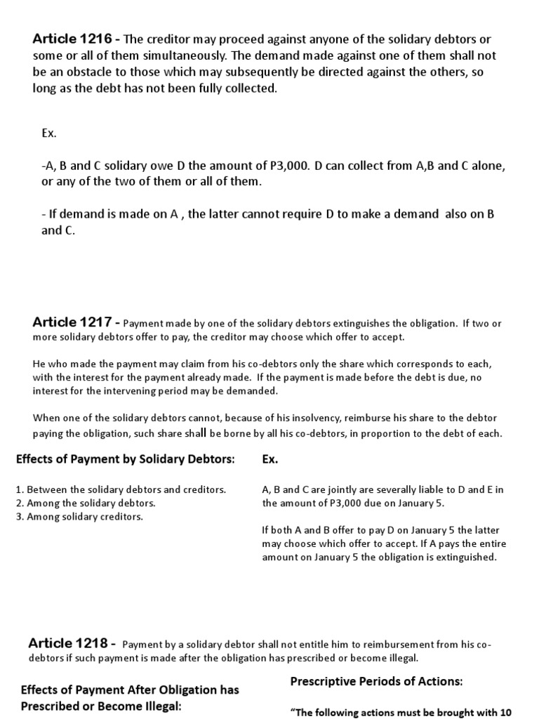 Article 1216-1218 | PDF | Debtor | Law Of Obligations