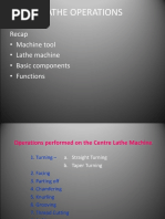 Lathe Machine and Its Operations | PDF | Woodworking | Metalworking