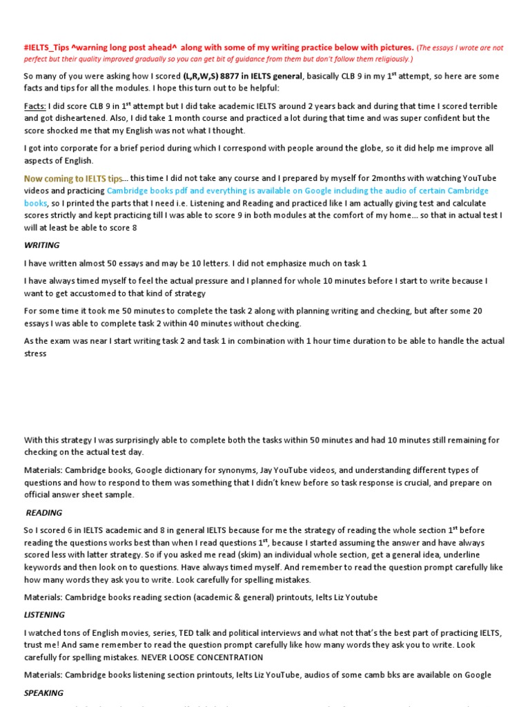 Ielts Writing Practice Sample | PDF | International English Language ...