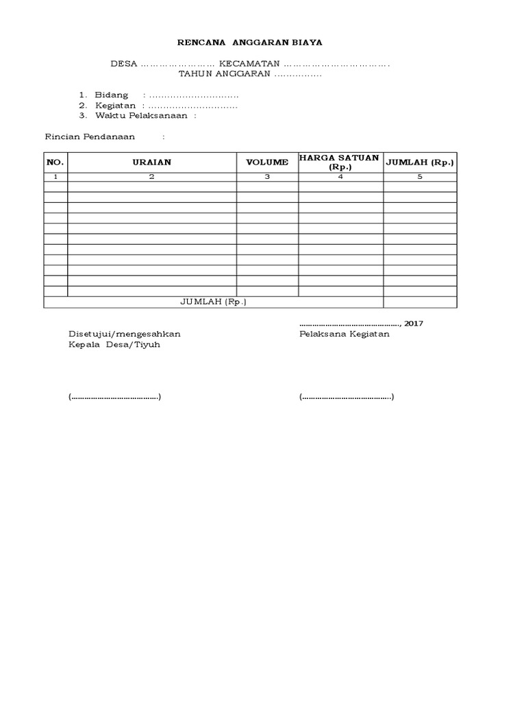 Contoh Rab Untuk Kegiatan Terkait Dengan Kesehatan | PDF