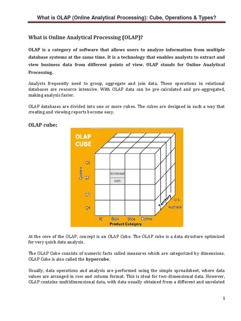 What Is Online Analytical Processing & OLAP Operations | PDF | Data Management | Data