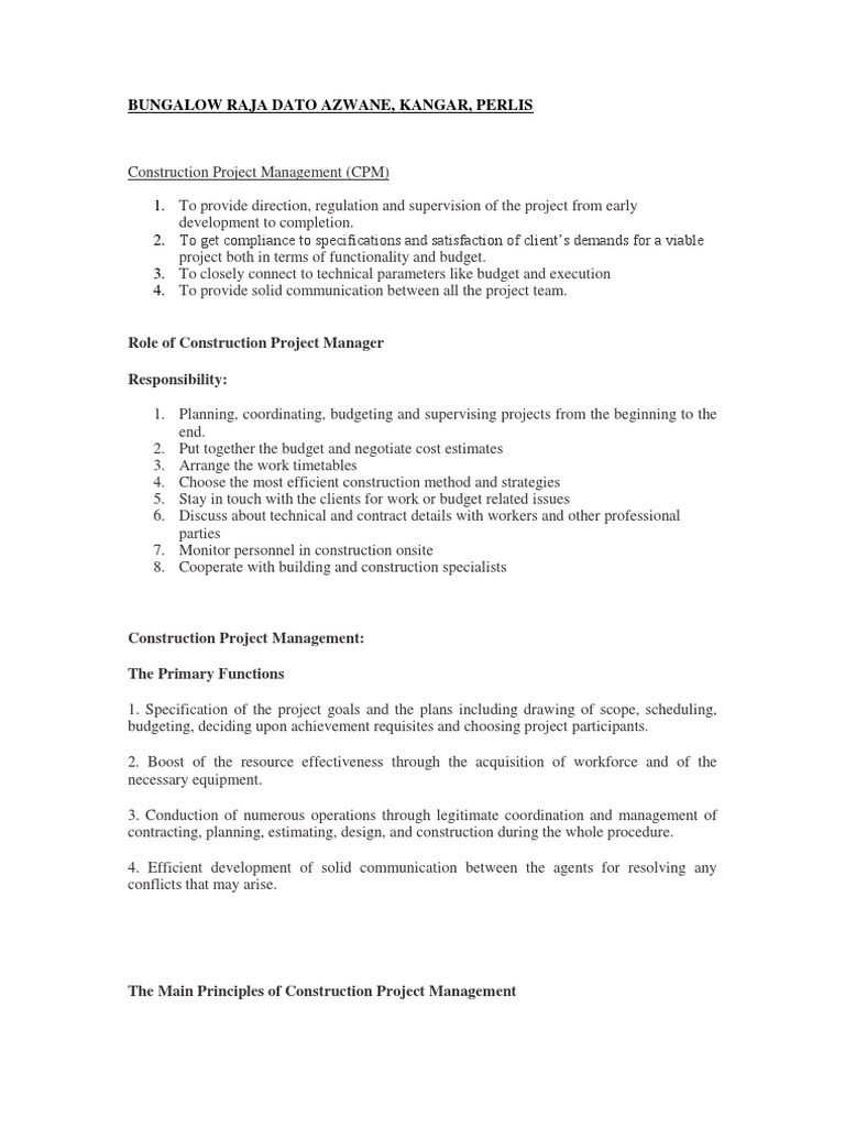 CPM Construction Project Management | PDF | Project Management | Business