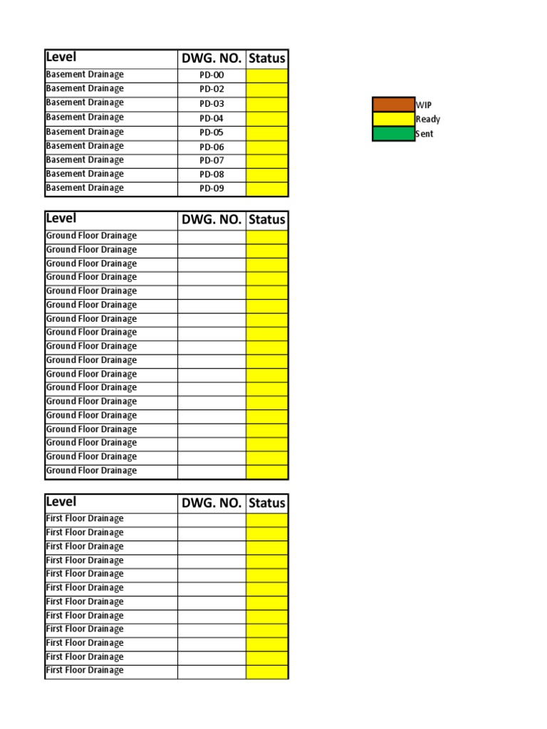 Mep Drawing List | PDF | Subterranea (Geography) | Buildings And Structures