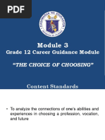 Grade 12 Career Guidance Module: "The Choice of Choosing" | PDF ...