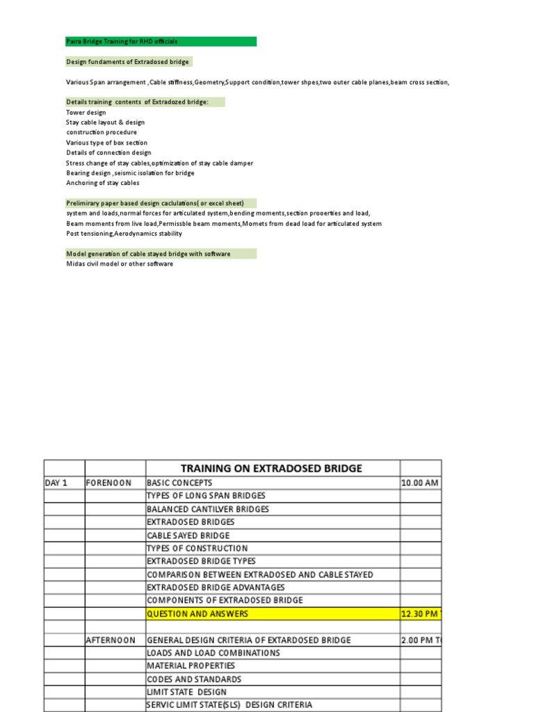 TRAINING ON Extradosed Bridge by Paira Project | PDF | Bridge ...