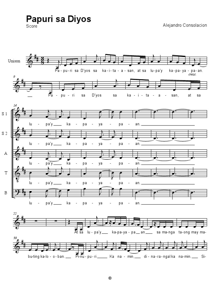 Papuri Sa Diyos Choral PDF | PDF