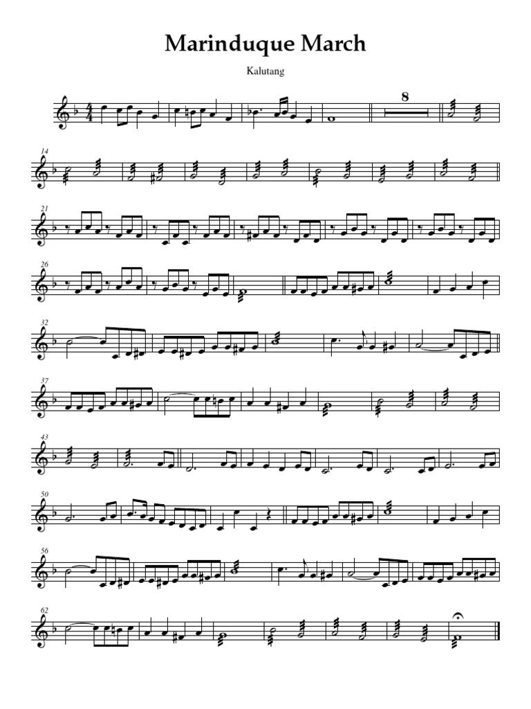 Marinduque March (Kalutang) | PDF