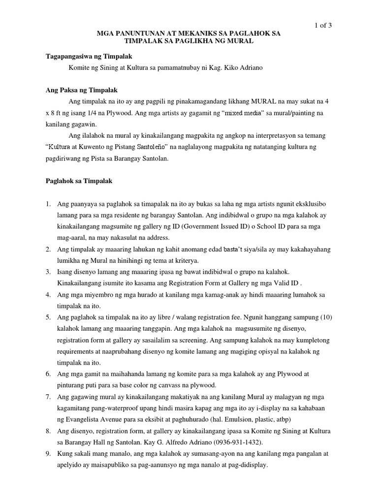 Mural Contest Revised 2 Pdf