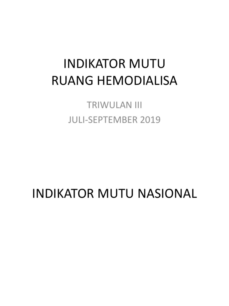 Indikator Mutu Ruang HD | PDF