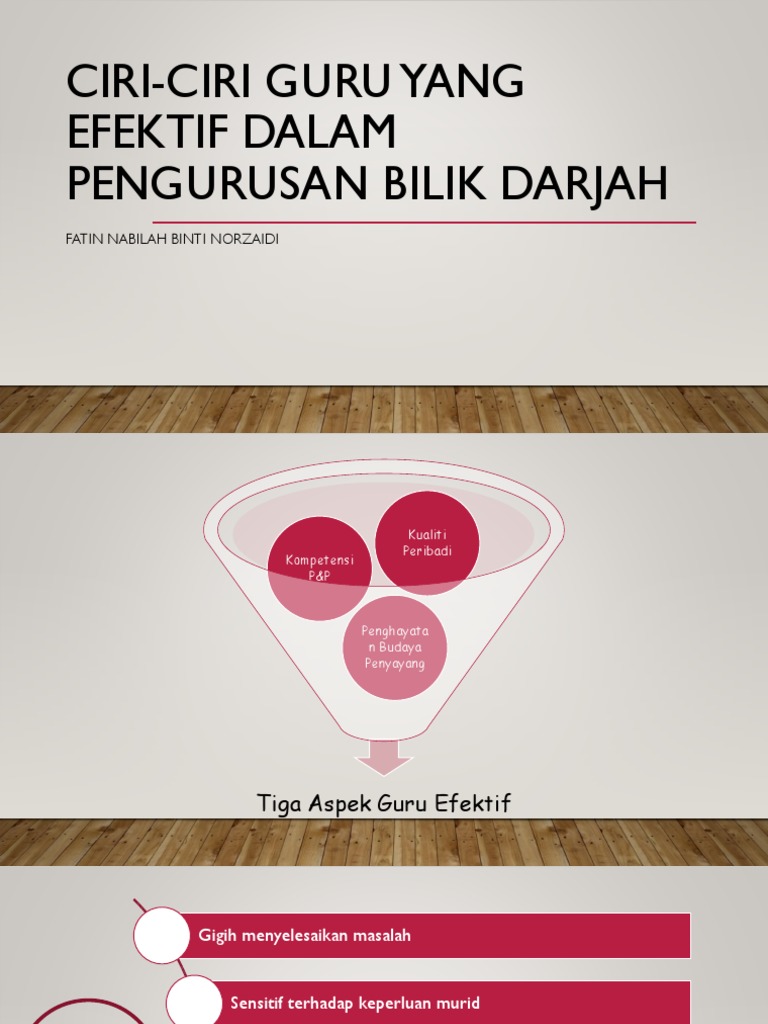CIRI-CIRI GURU YaNG EFEKTif Dalam Pengurusan Bilik Darjah | PDF