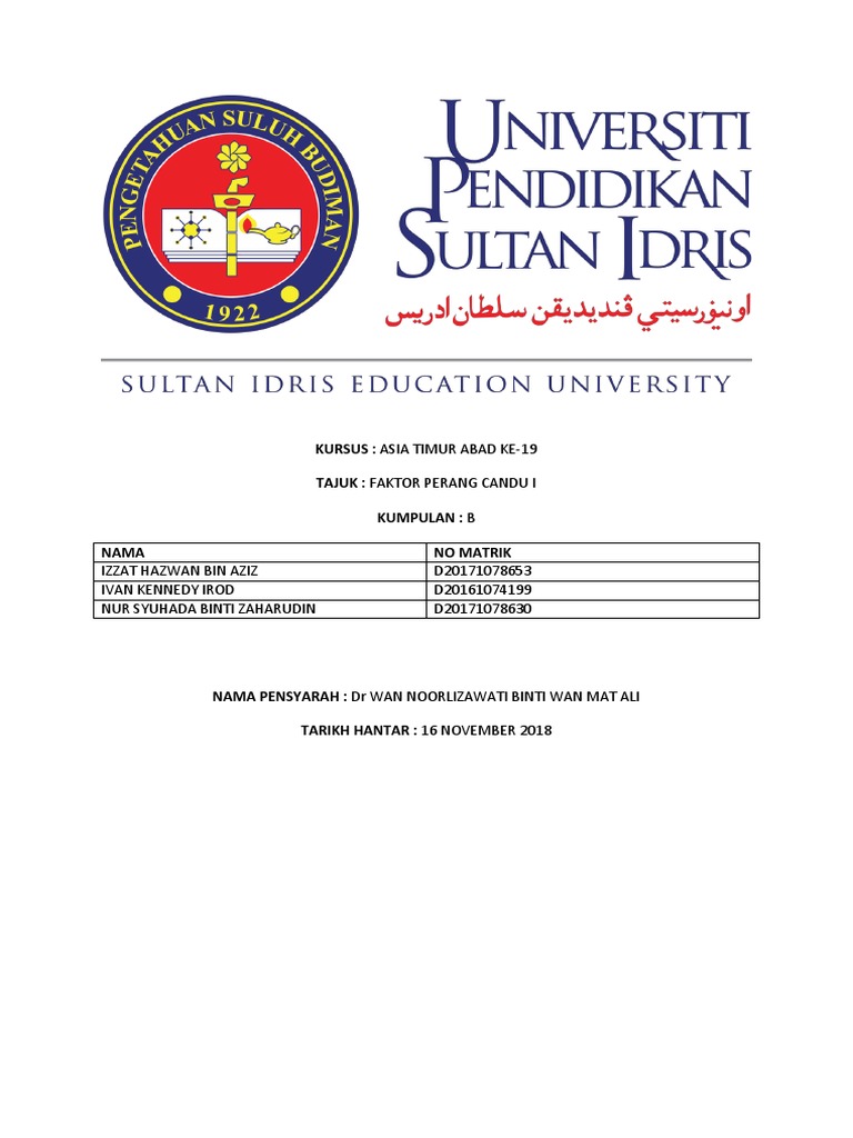 Faktor Perang Candu Pertama | PDF