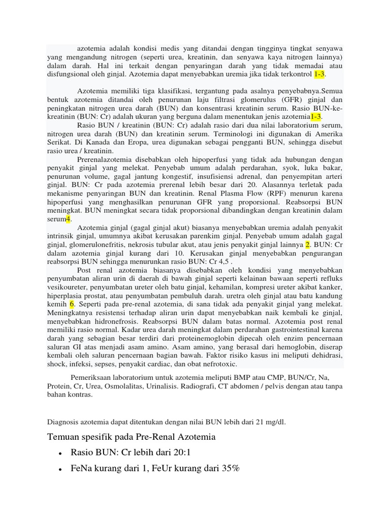 Azotemia | PDF