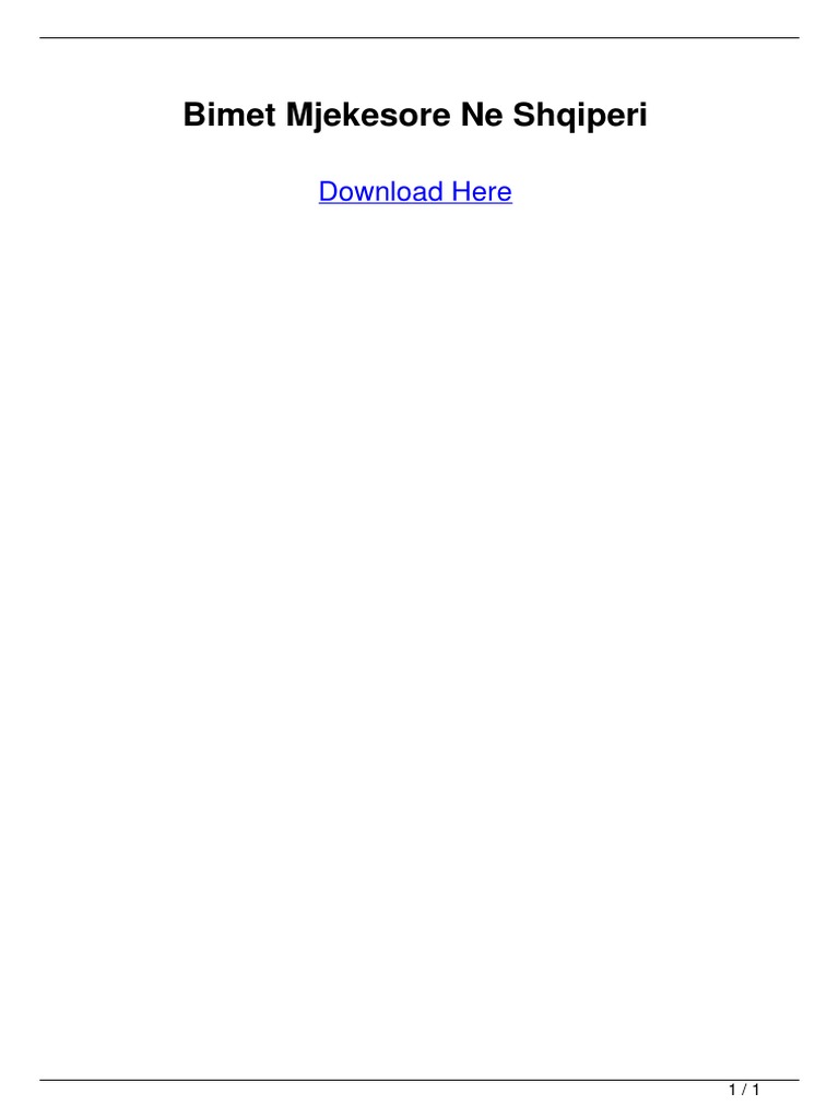 Bimet Mjekesore Ne Shqiperi 1 PDF | PDF